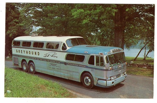 GREYHOUND BUS Scenicruiser 1961 Photo Promo Chrome Postcard Vintage PC ...