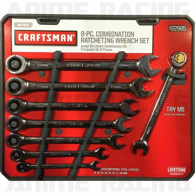 Craftsman 8 PC Metric Combination Ratcheting Wrench Set # 22985 for ...