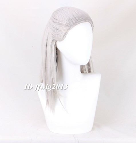 The Witcher Geralt of Rivia Men's Sliver Straight Medium long hair Wig ...