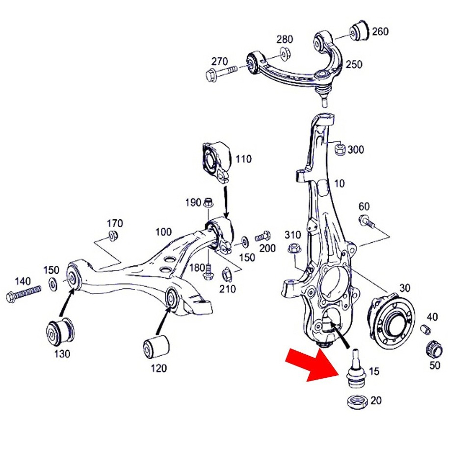 2Pcs Front Lower Suspension Ball Joints Left &Right For Mercedes W166 ...
