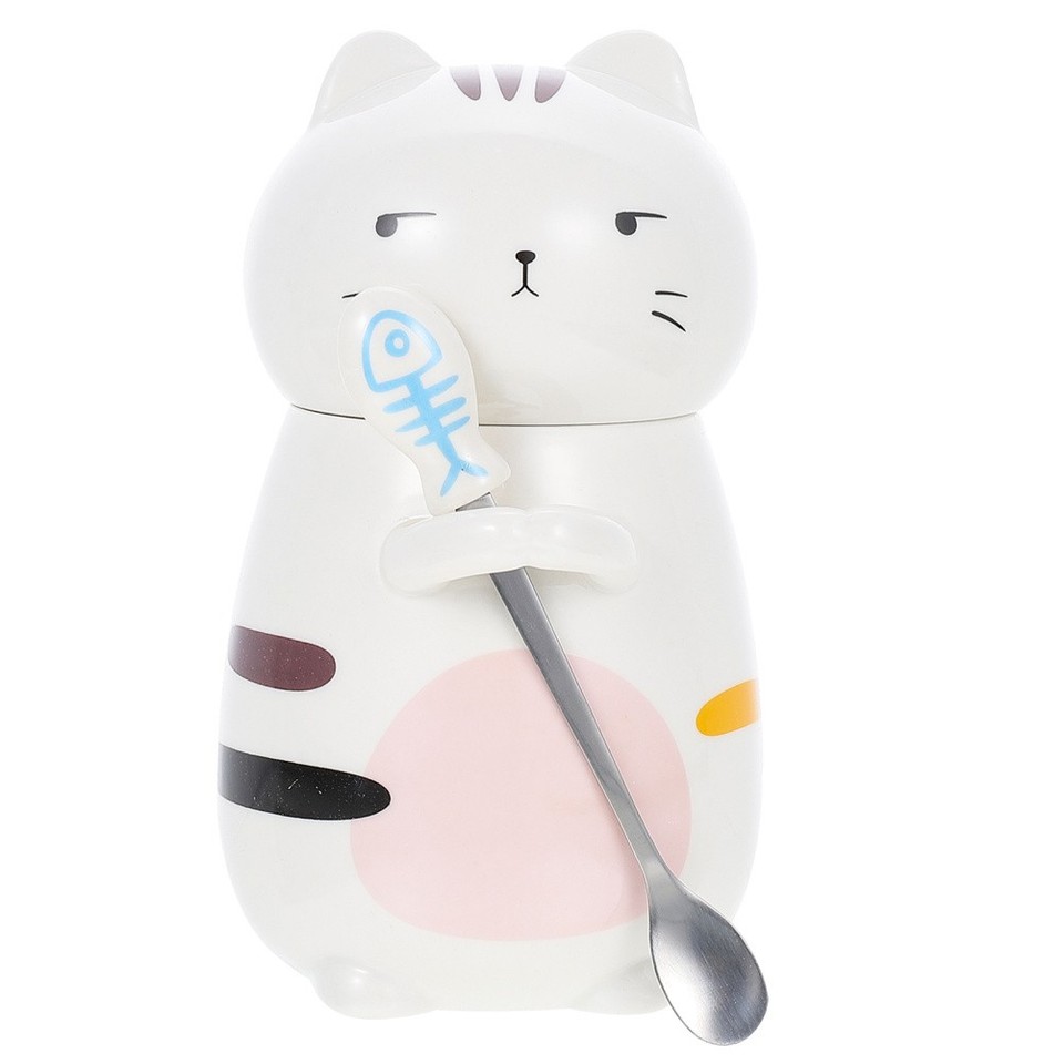 1 Set Cartoon Cat Shape Mug Water Drinking Cup Ceramic Coffee Cup ...