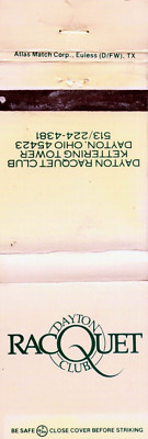 Dayton Racquet Club, Dayton Ohio VTG Matchbook Cover D1 | eBay