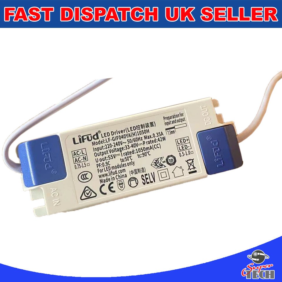 40W Lifud LED Driver for Panel Light Power Supply DC 33-40V AC220-240V ...