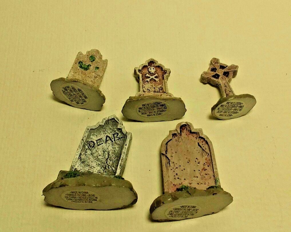 Dollhouse Fairy Garden Train Resin Halloween set 5 Tombstones ...