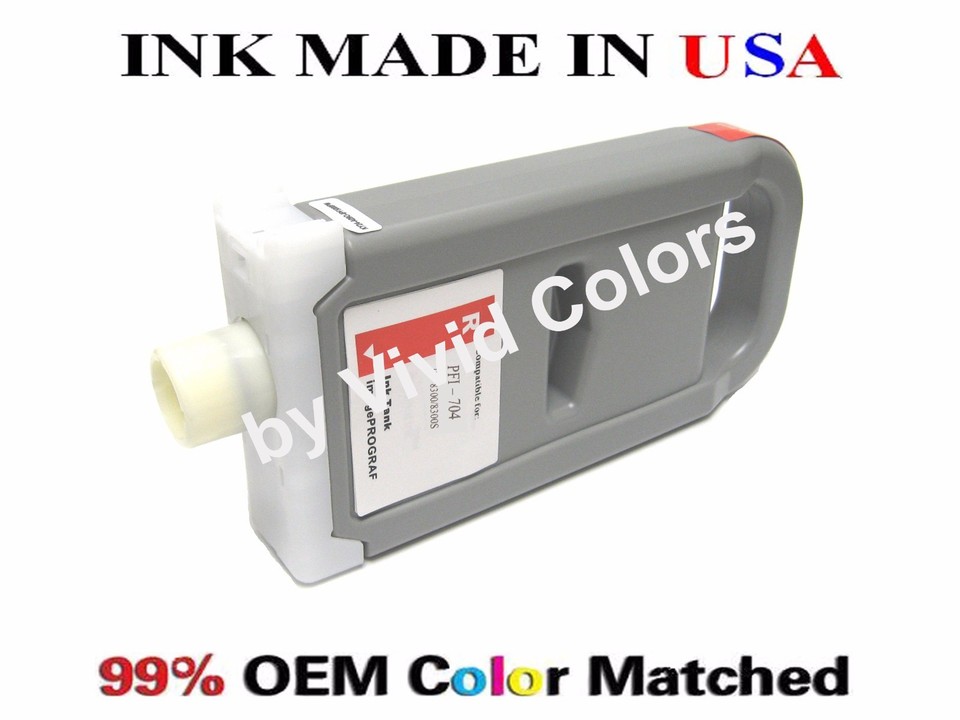 Adaptable ink Cartridge canon PFI-704 R Red Pigment Ink ipf 8300 tank ...