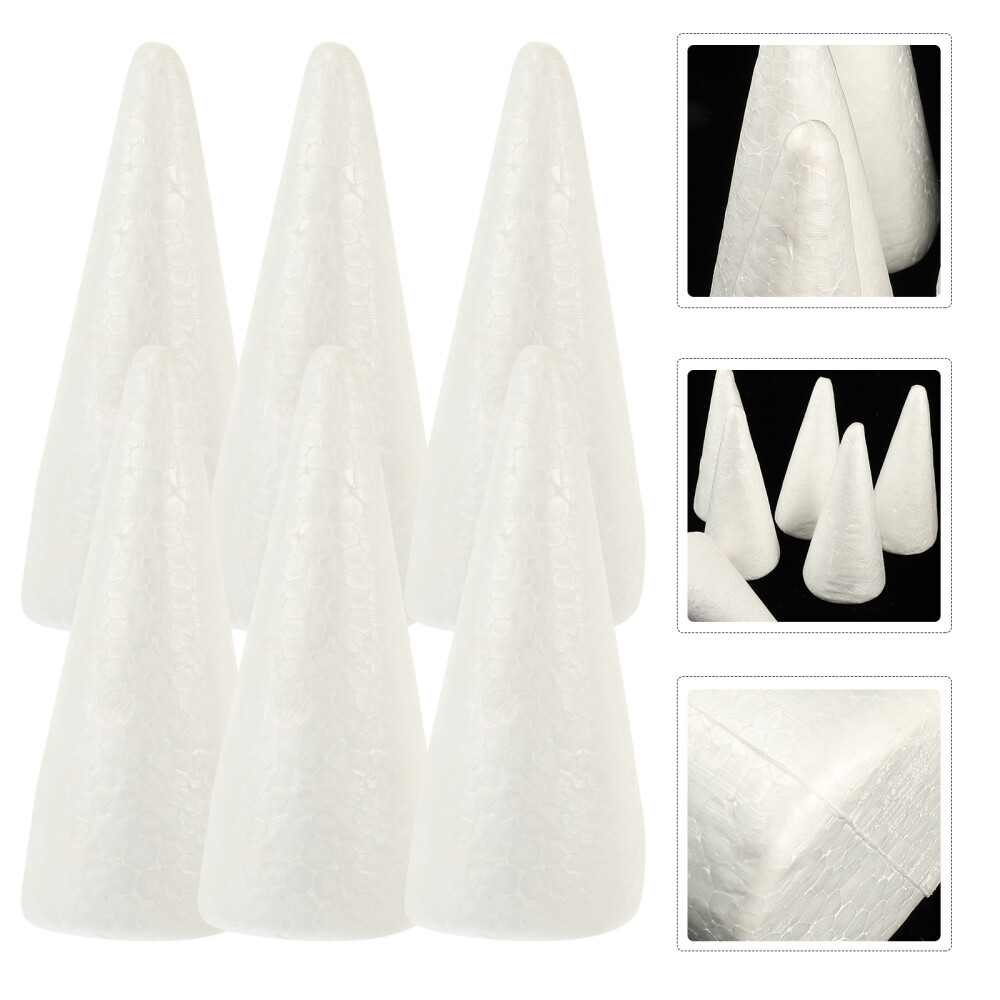 6 Pcs DIY Foams Toys Children Cone Shape White Craft Cones Decorate | eBay