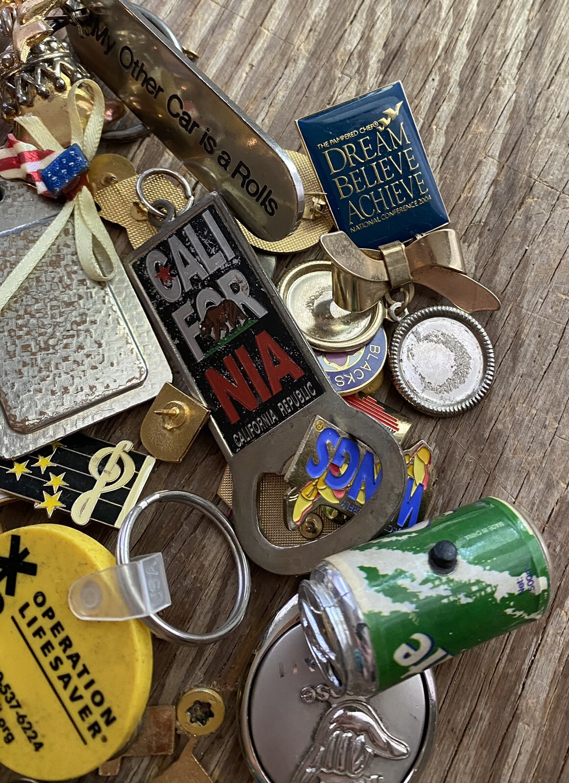 Junk Drawer Lot Vintage Lapel Pin Keychain Key Ring Fob Pinback | eBay