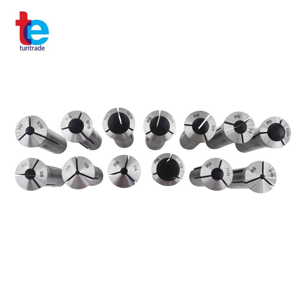 13Pc Mill Chuck Holder R8 Collet Set 1/8-7/8" High Precision for ...