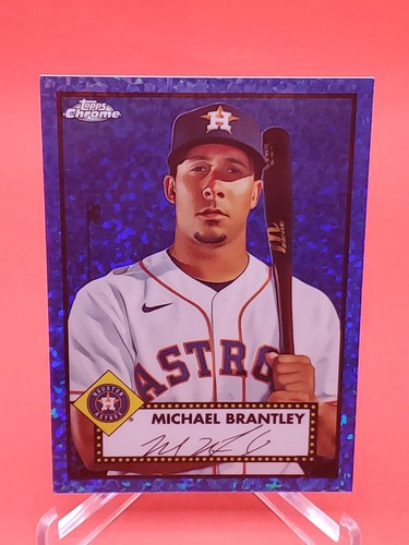 Michael Brantley 2021 Topps Chrome Platinum Anniversary Blue Mini ...
