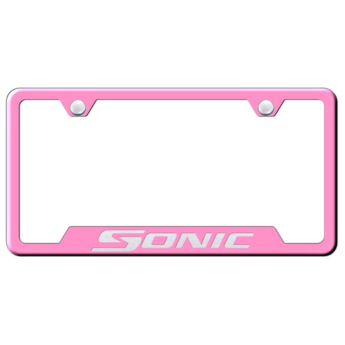 Cut-Out License Plate Frame for Chevrolet Sonic on Pink [Officially ...