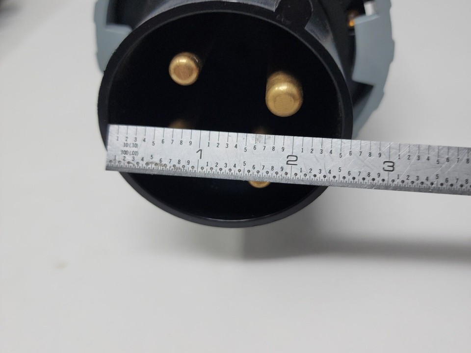 60A 600V 3-Phase Industrial Grade Pin & Sleeve Plug - 3P 4W, NA Rated ...