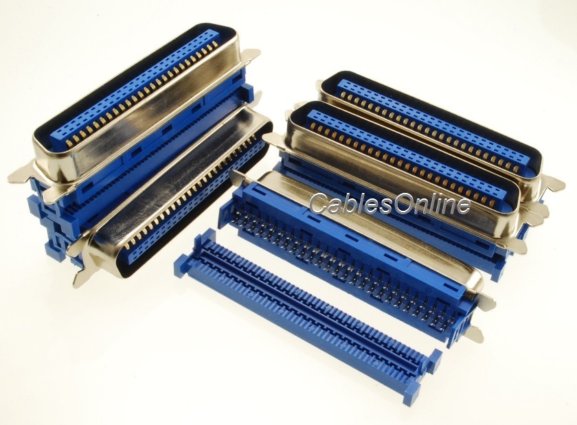 5-Pack Centronics 50-Pin IDC Type Male CN50 Crimp Connector for Ribbon ...