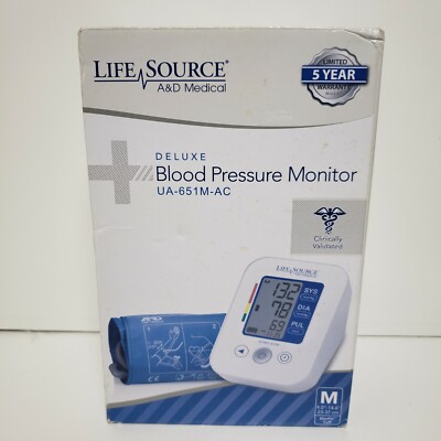 Life Source Deluxe Blood Pressure Monitor UA-767PVLA medium Cuff | eBay