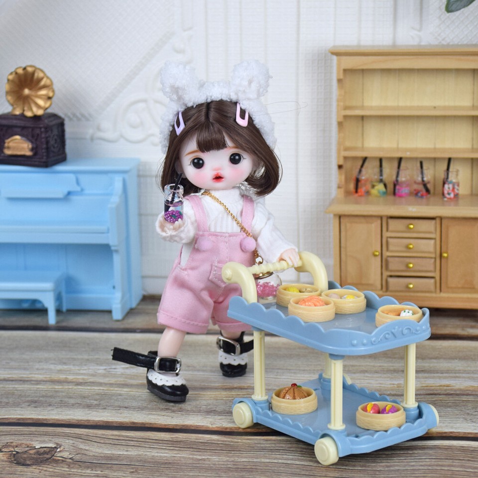 Full Set 1/12 BJD Doll Mini Cute Girl + Eyes + Wigs + Shoes + Clothes ...