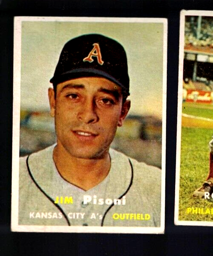 1957 Topps Baseball Card Jim Pisoni #402 Kansas City A's EX+ | eBay