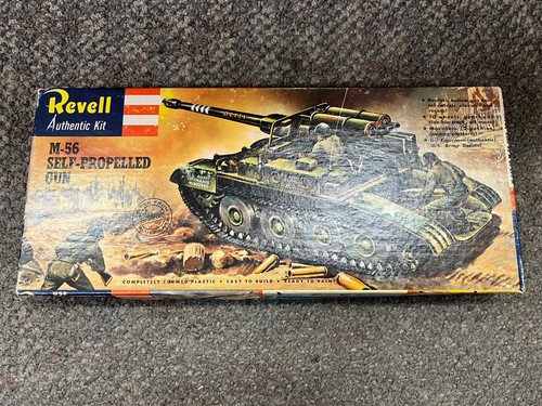* VINTAGE REVELL M-56 SELF-PROPELLED GUN PLASTIC MODEL KIT #H-504:98 ...