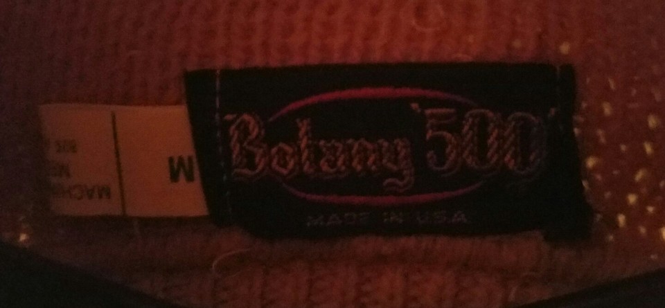 Botany 500 VTG Knit Sweater M Beige With Geometric Pattern Crew Neck ...