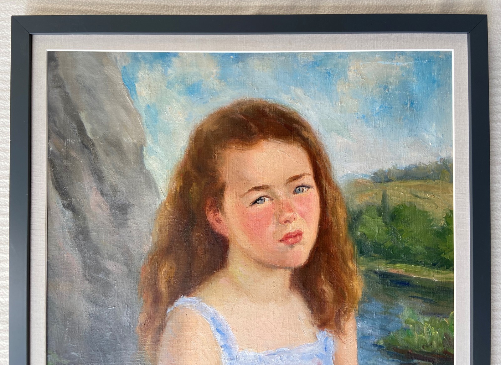 LEONID FRECHKOP 1897-1982 original signed canvas oil painting female ...