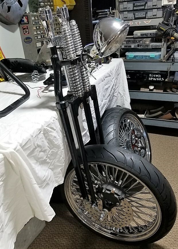 Huge Kit! Black Springer Front End,Black Brakes,Tires,King-Spoke Rims ...