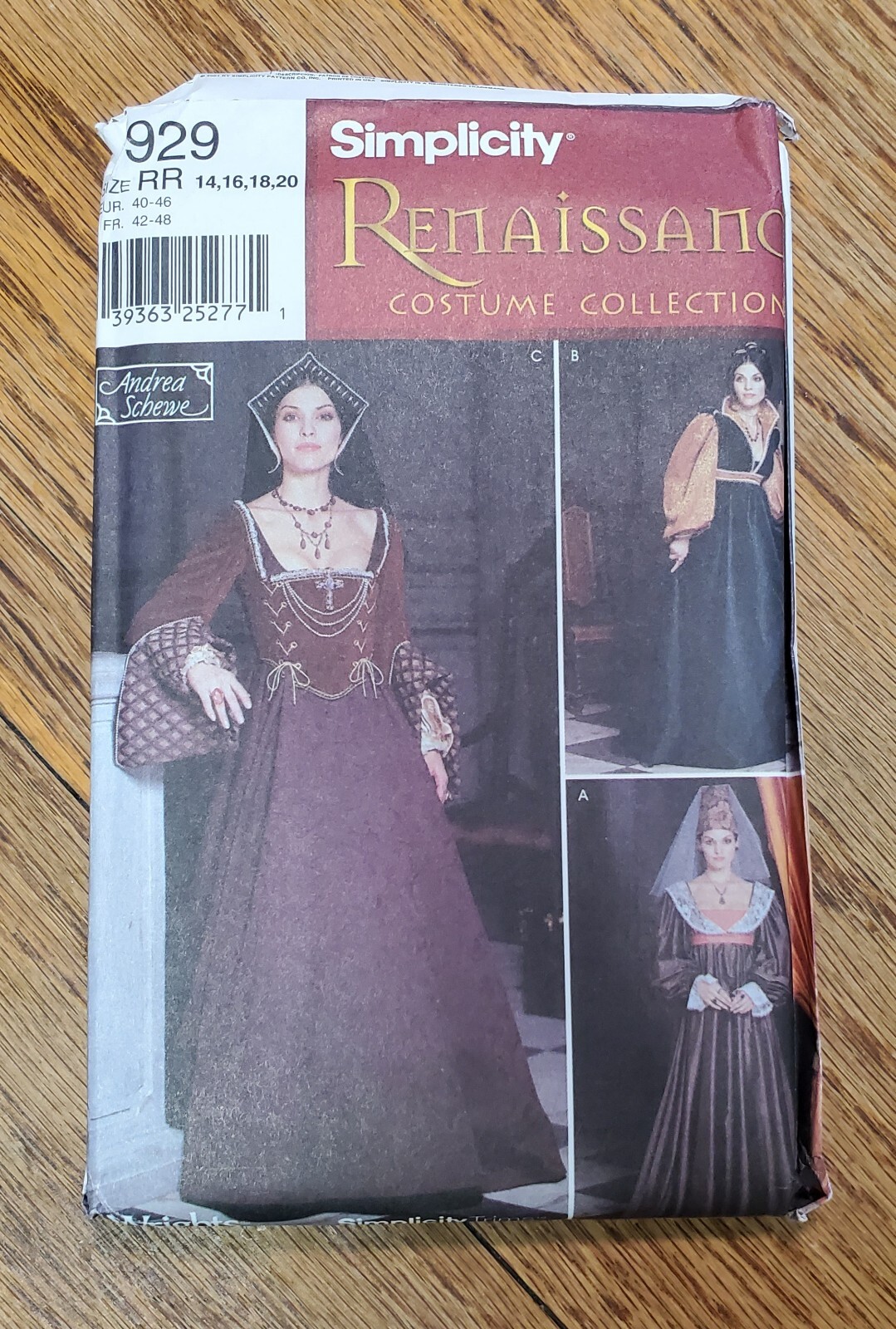 Simplicity Renaissance Costume 9929 Collection Gown Uncut Pattern Hats ...