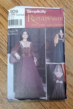 Simplicity Renaissance Costume 9929 Collection Gown Uncut Pattern Hats ...