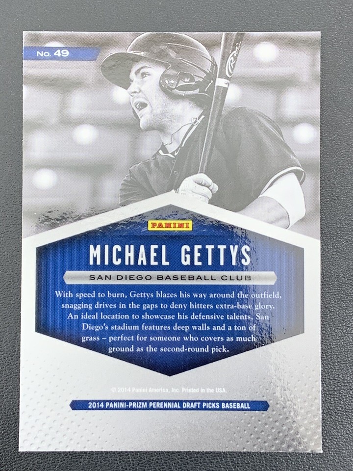 Michael Gettys Signed Card 2014 Prizm Draft Picks #49 Red Sox Auto ...