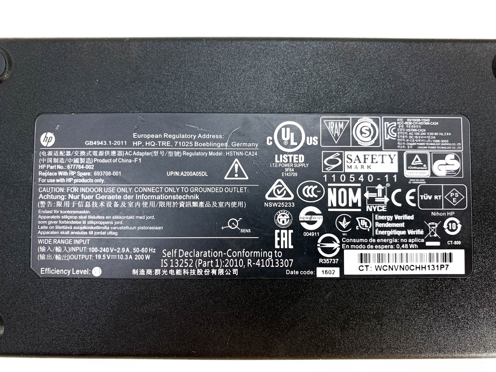 Genuine HP 200W AC DC Adapter Charger for HP Z2 Mini G3 Workstation TPC ...