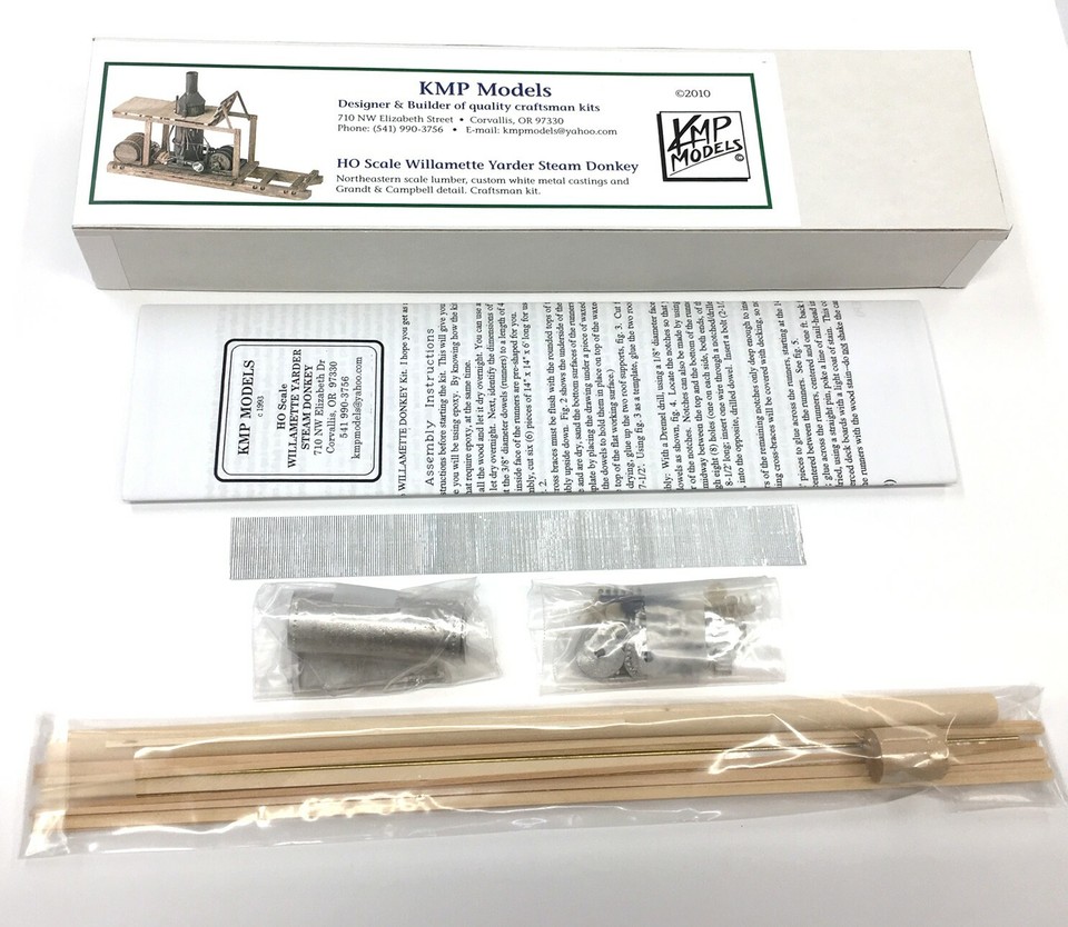 HO Yarder Steam Donkey Model Railroad Craftsman kit, castings, Lumber ...
