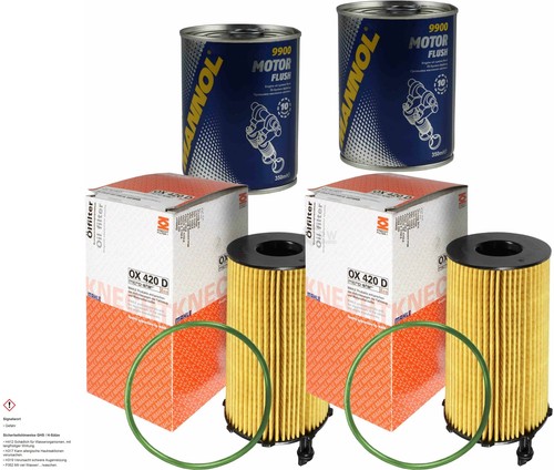 2x Original Mahle/Knecht Oil Filter Ox 420D +2x Sct Motor Flush Engine ...