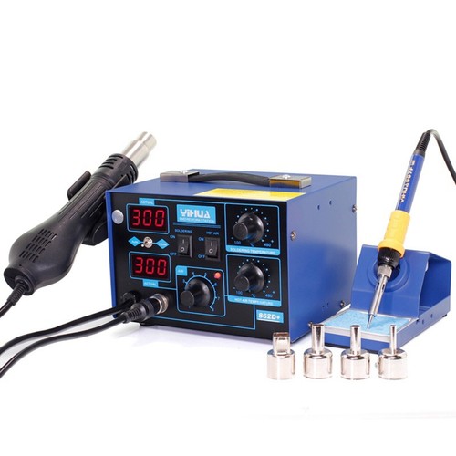 2in1 862D+ SMD Digital Soldering Station Hot Air Gun & Soldering Iron ...
