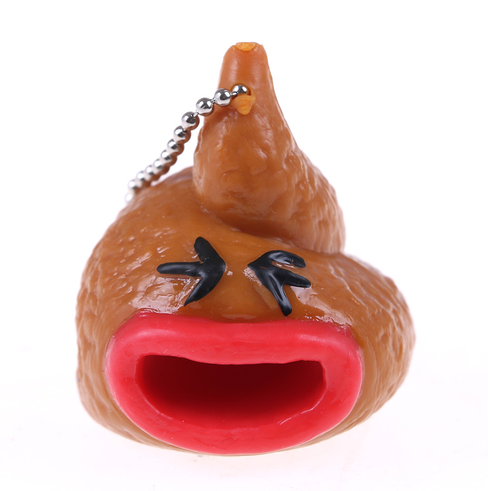 Funny poo squish emoticon toy keychains fun little tricky prank ...