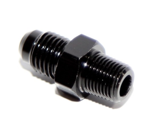 4AN AN-4 TO 1/8NPT Male Thread Aluminum Anodized Fitting Adapter BLACK ...