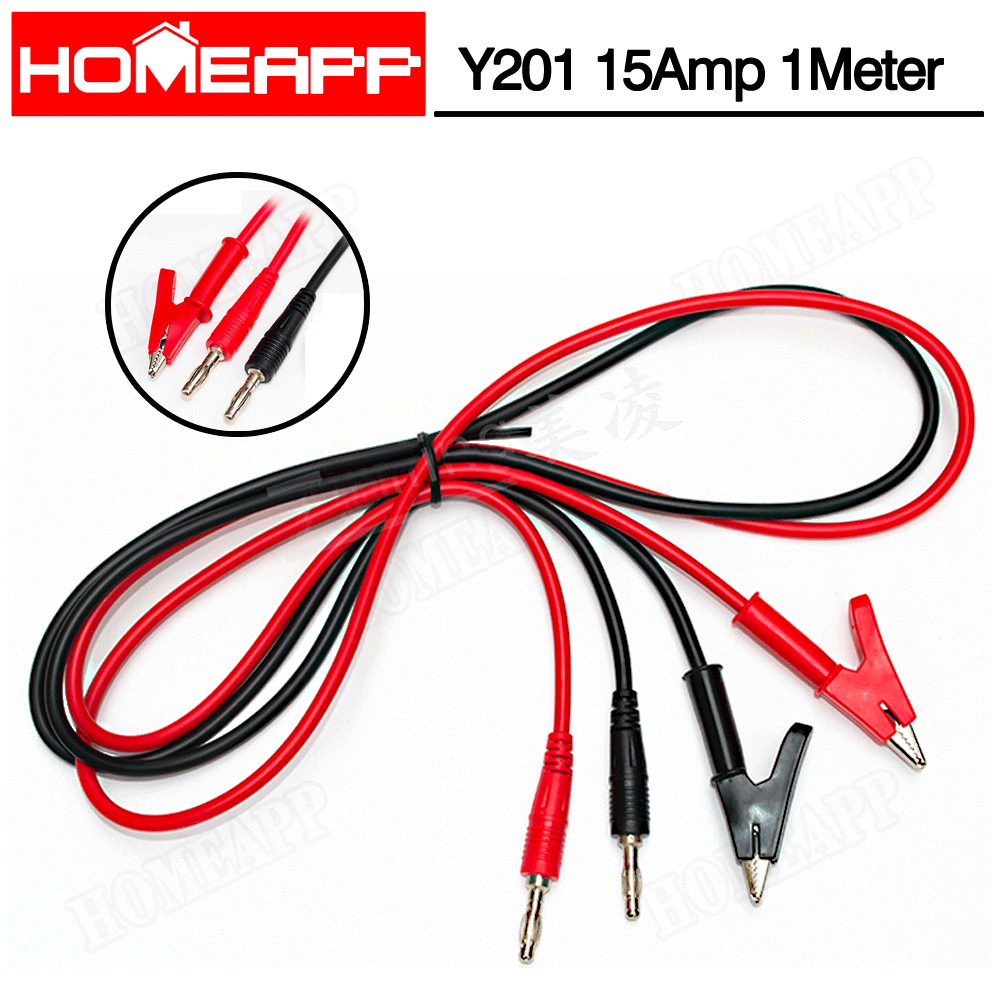 Extension Test Leads for Multimeter banana plug Clips alligator 1 Meter ...
