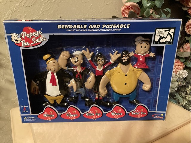 Action Figures - Popeye Retro Boxed Set Bendable Rubber Toys Pbr-1400 ...