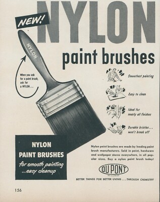 1950 Dupont Nylon Paint Brush Smooth Easy Clean Durable Vintage Print ...