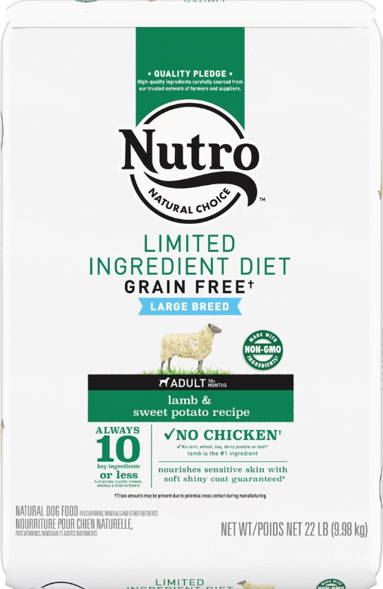 Nutro Limited Ingredient Diet Large Breed Adult Lamb & Potato Dry Dog ...