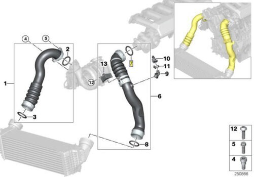 BMW M57 M47 Engine Charge Air Intake Hose Seal Gasket 11617790547 New ...