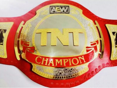 AEW TNT CHAMPIONSHIP BELT WRESTLING GENUINE LEATHER BRASS PLATES 2MM ...