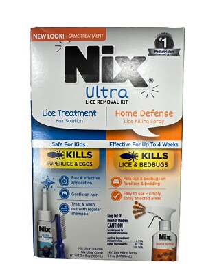 Nix Ultra Lice Removal Kit, Lice Treatment Hair Solution & Home Defense ...