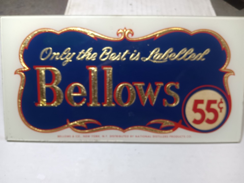 Bellows whiskey /bourbon advertising reverse paint glass sign Liquor ...