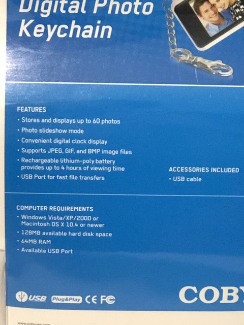 Coby Dp151red 1.5-inch Digital TFT LCD Photo Keychain Red for sale ...