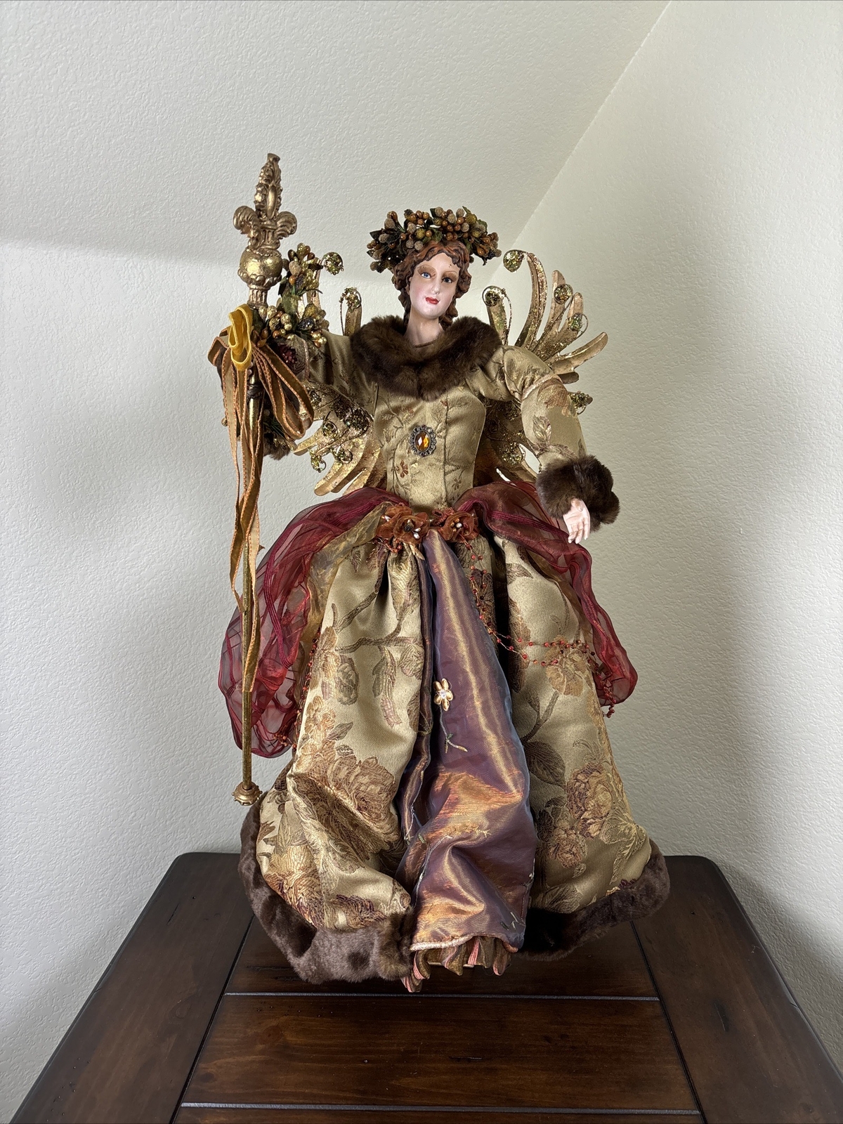 Vintage Winward Christmas Porcelain Angel 29” Elaborate Decorative Doll ...