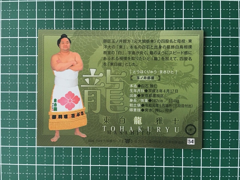 BBM 2024 Sumo Hibiki #54 Toei Hakuryu Masashi Card | eBay