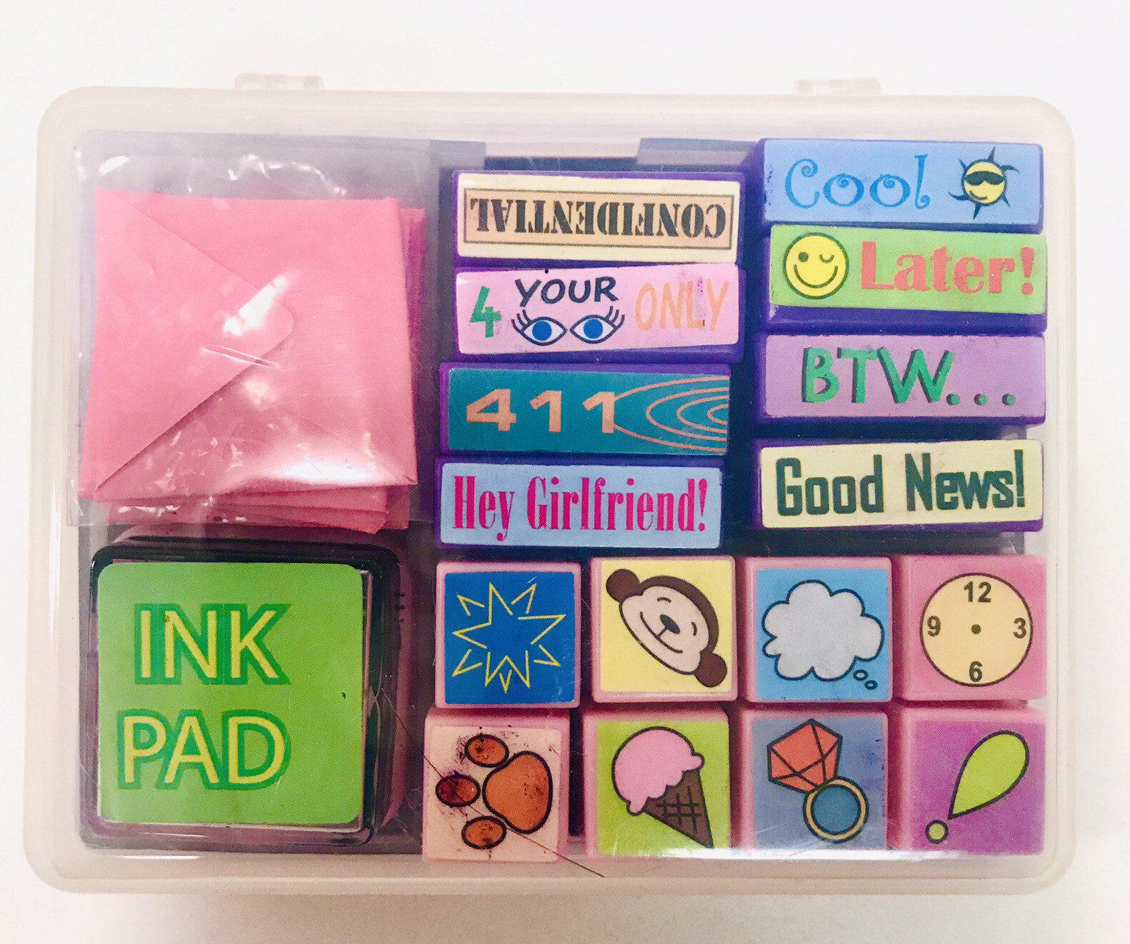 Tangerine Press Vintage Y2K Girlfriends Stationary Notes & 16 Rubber ...