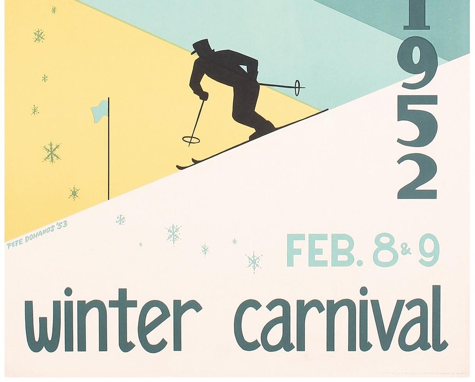 Vintage 1952 Dartmouth Winter Carnival Poster Pete Dohanos 53 (Linen ...