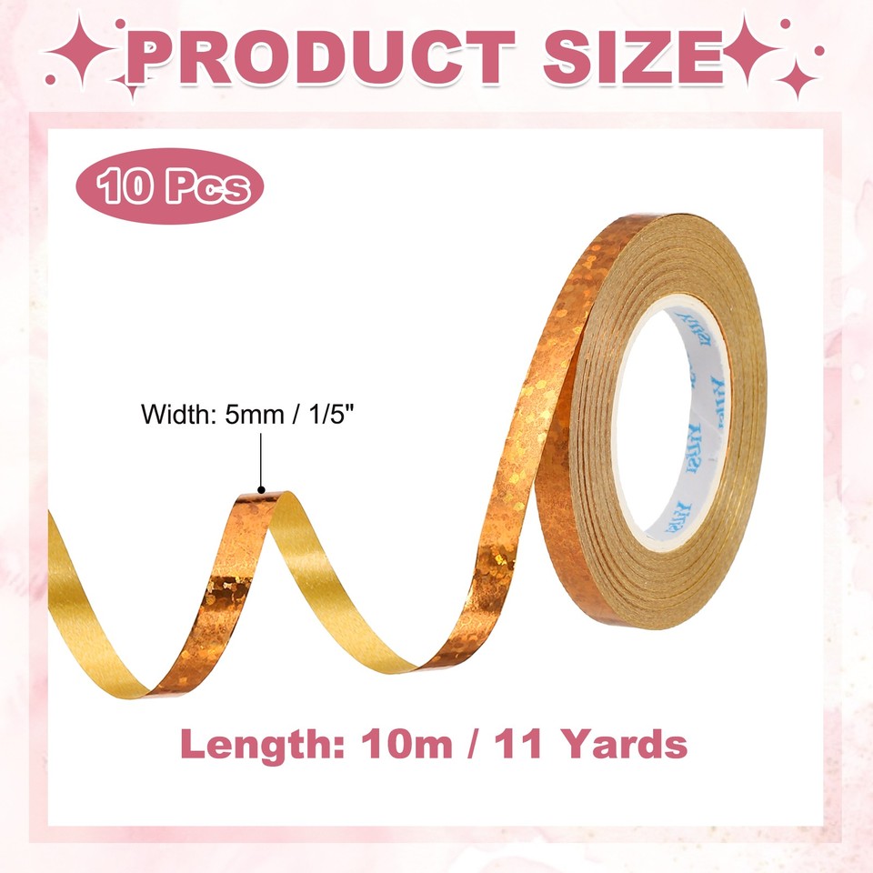1/5" Wide 11yard Crimped Curling Ribbon, 10 Roll Shiny Balloon String ...
