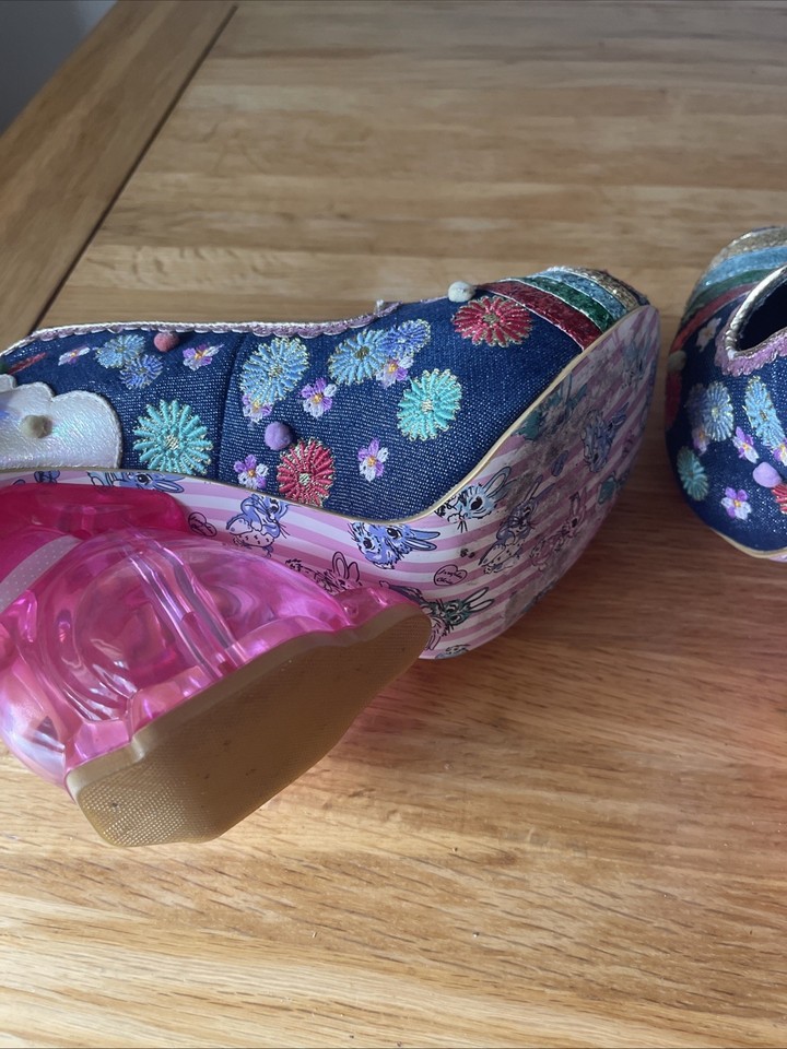 Irregular Choice, Rain Bunny Pink Glitter Shoes Size 40 UK6.5 | eBay UK
