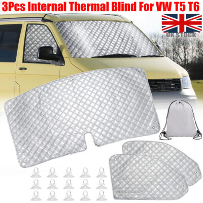 Car Windscreen Window Cover Internal Thermal Blinds For VW TRANSPORTER ...
