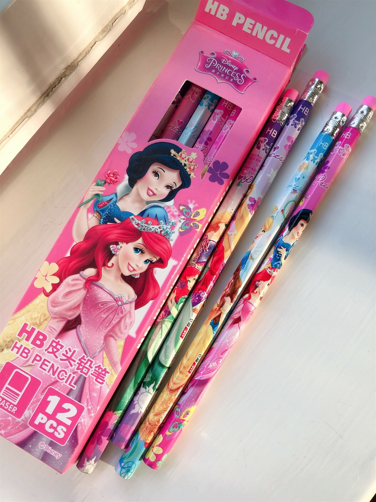 12PC Frozen Elsa HB Pencils Snow Eraser Kids Childrens Party Bag ...