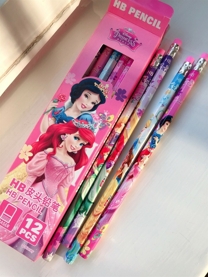 12PC Frozen Elsa HB Pencils Snow Eraser Kids Childrens Party Bag ...